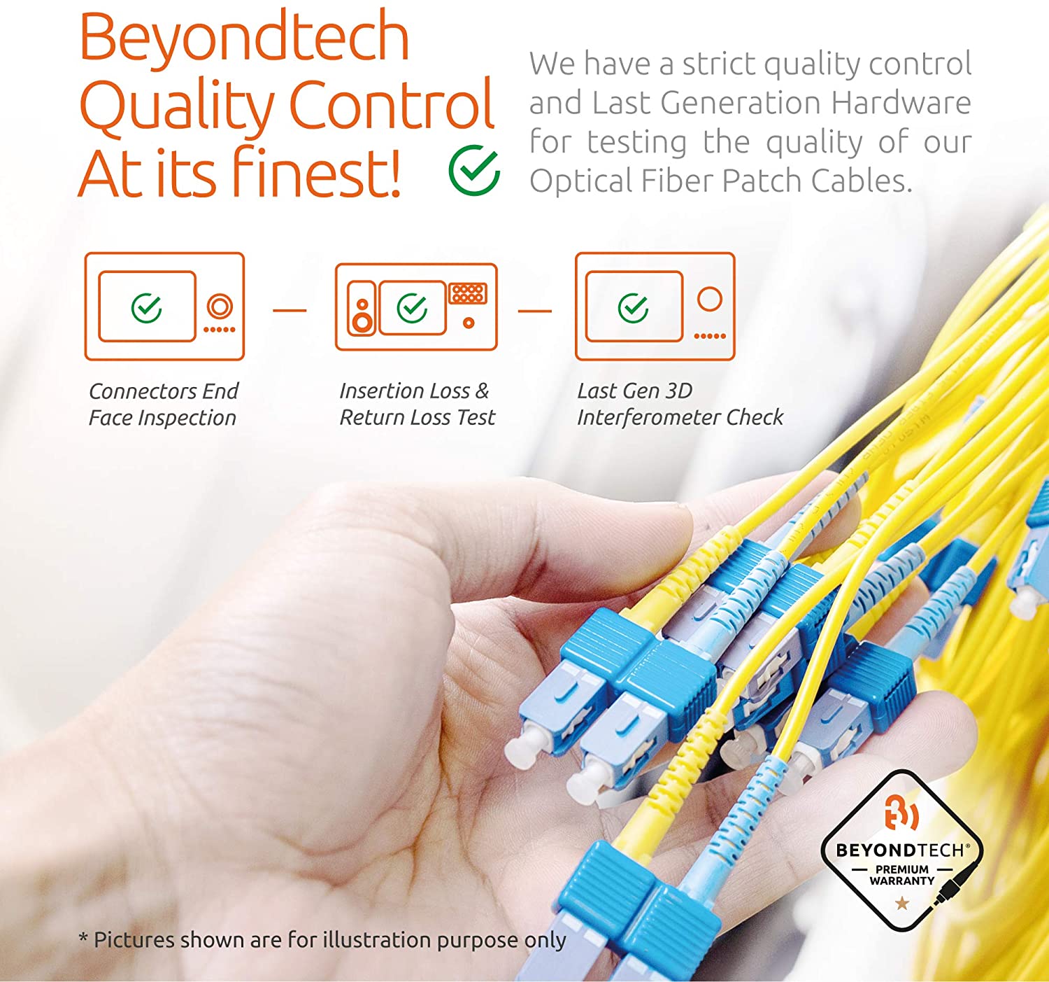 OS1 Fiber Patch Cables - Singlemode UPC 9/125μm - Beyondtech