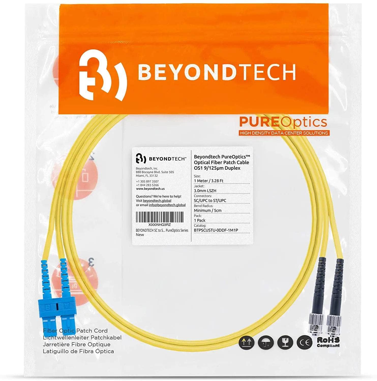 LC to LC OS2 Single mode Duplex UPC Fiber Patch Cable