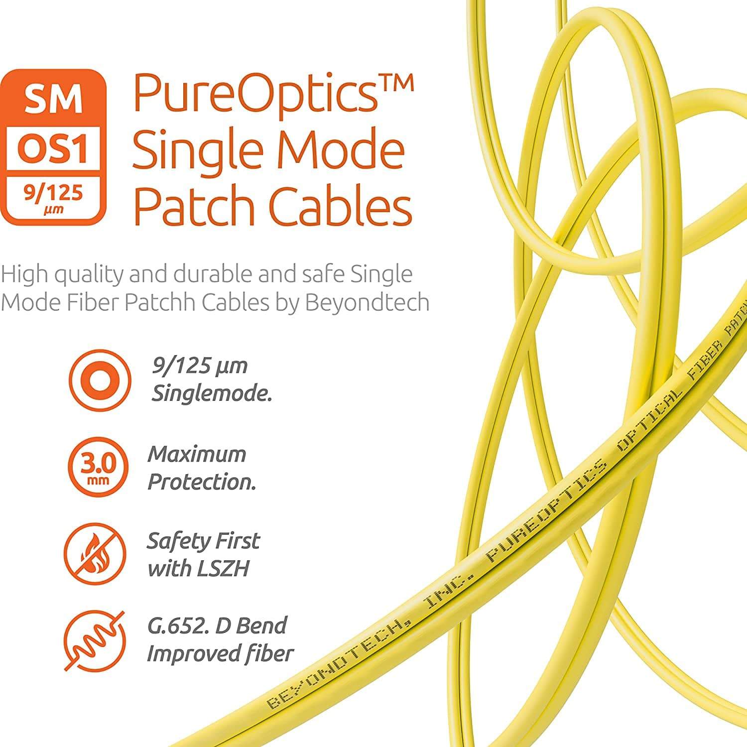 LC to LC OS1 Single Mode Duplex APC Fiber Patch Cable