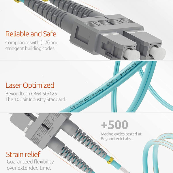 SC to SC OM4 40G 100G Multimode Duplex UPC Fiber Patch Cable