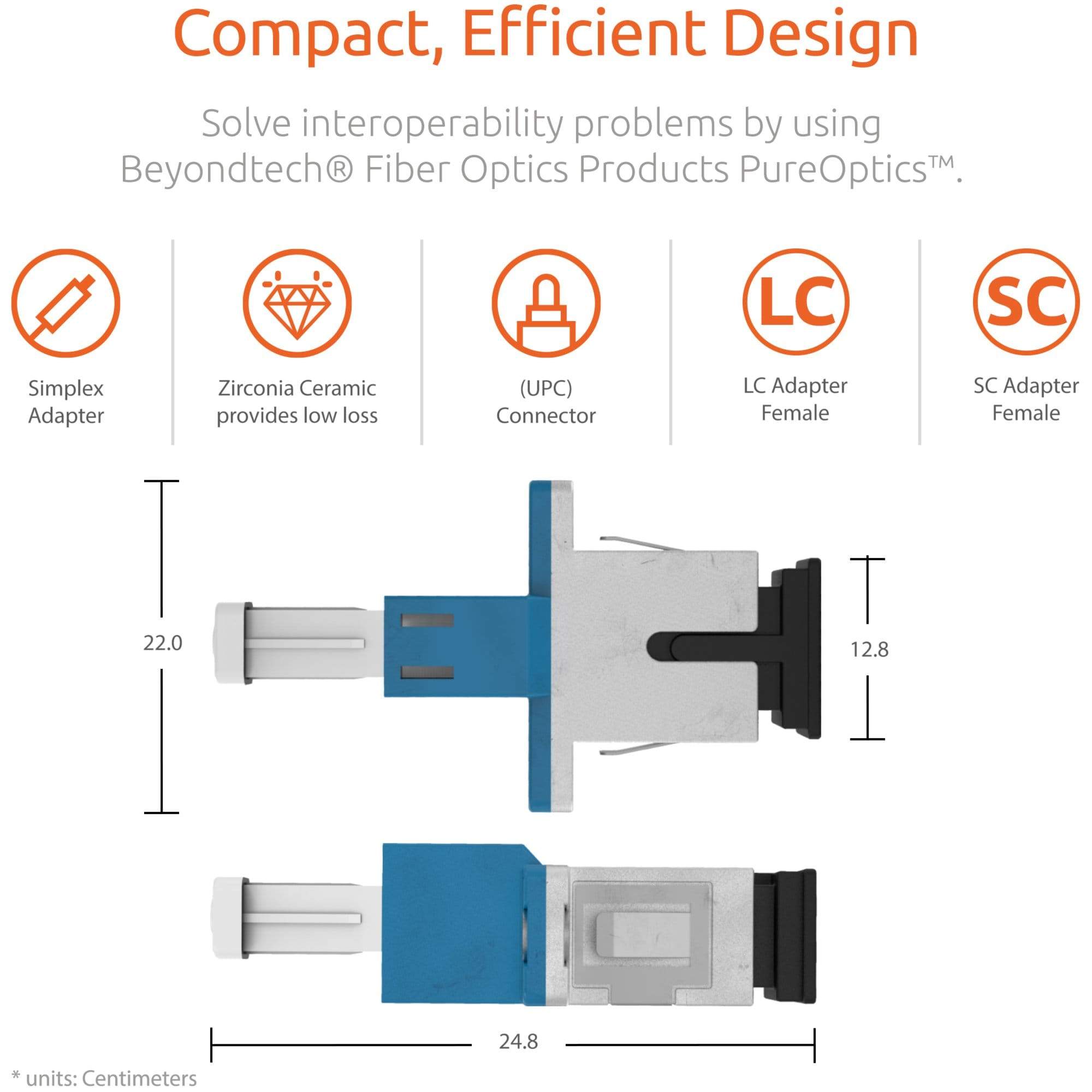 LC to SC Adapter Fiber Optic Simplex UPC Single Mode - Beyondtech