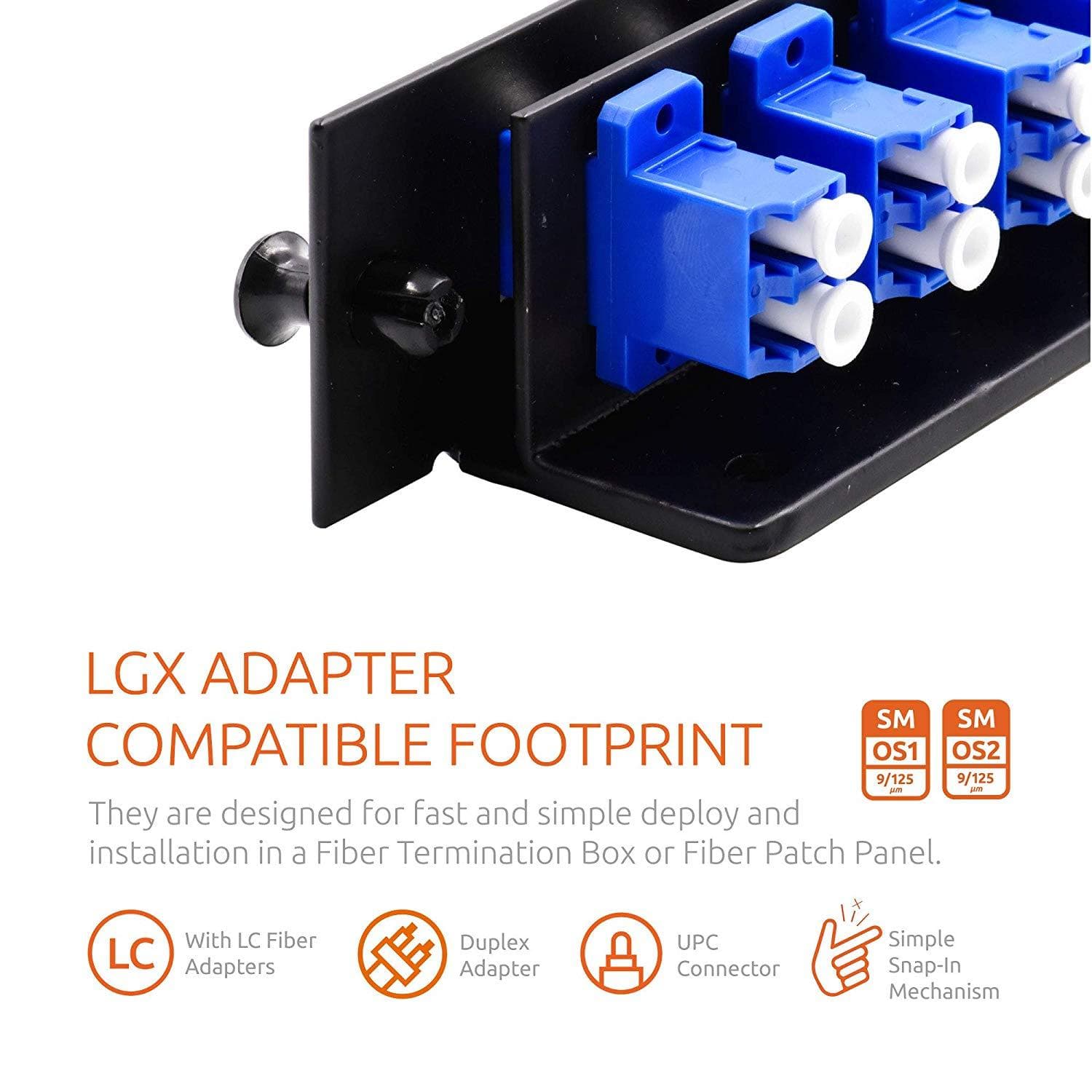 LC Fiber Adapter Panel with LGX Footprint in UPC Polish by Beyondtech