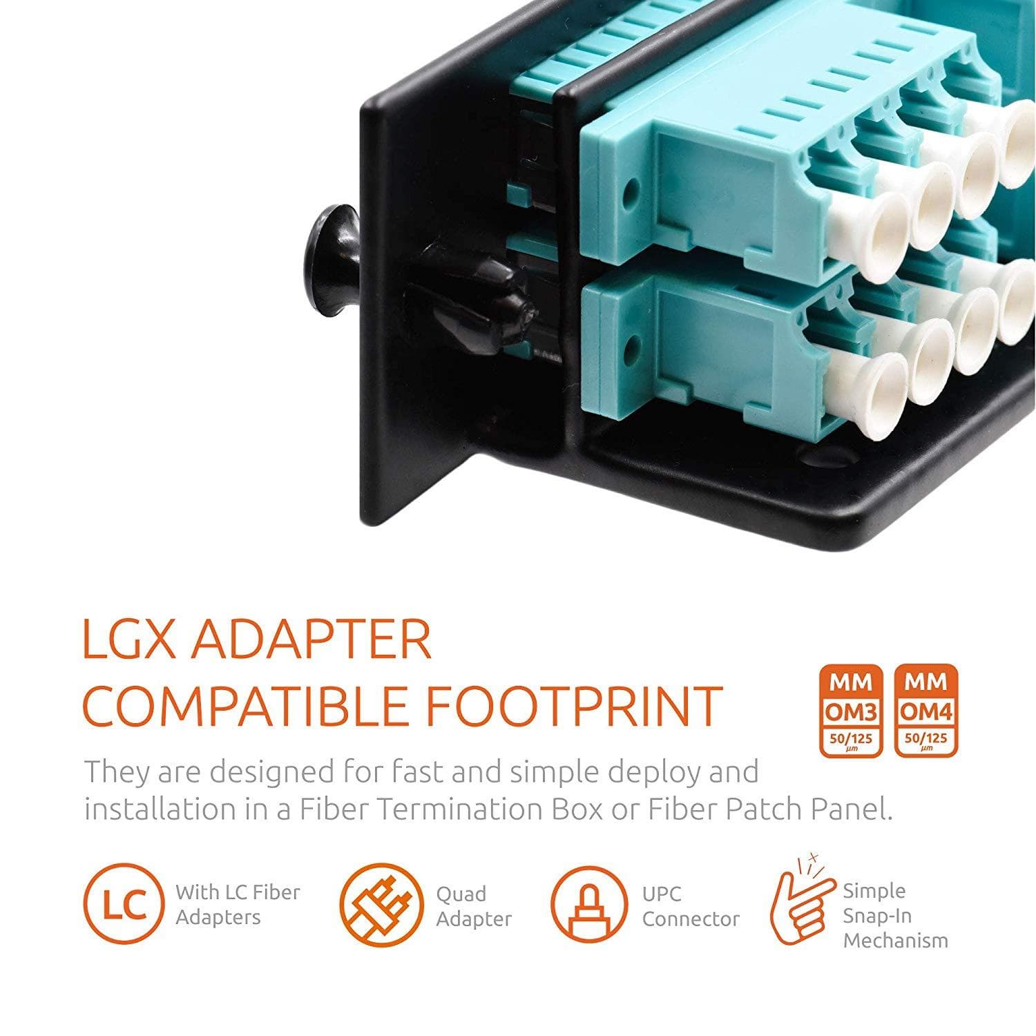 The Beyondtech LC Fiber Adapter Panel with LGX Footprint in UPC Polish