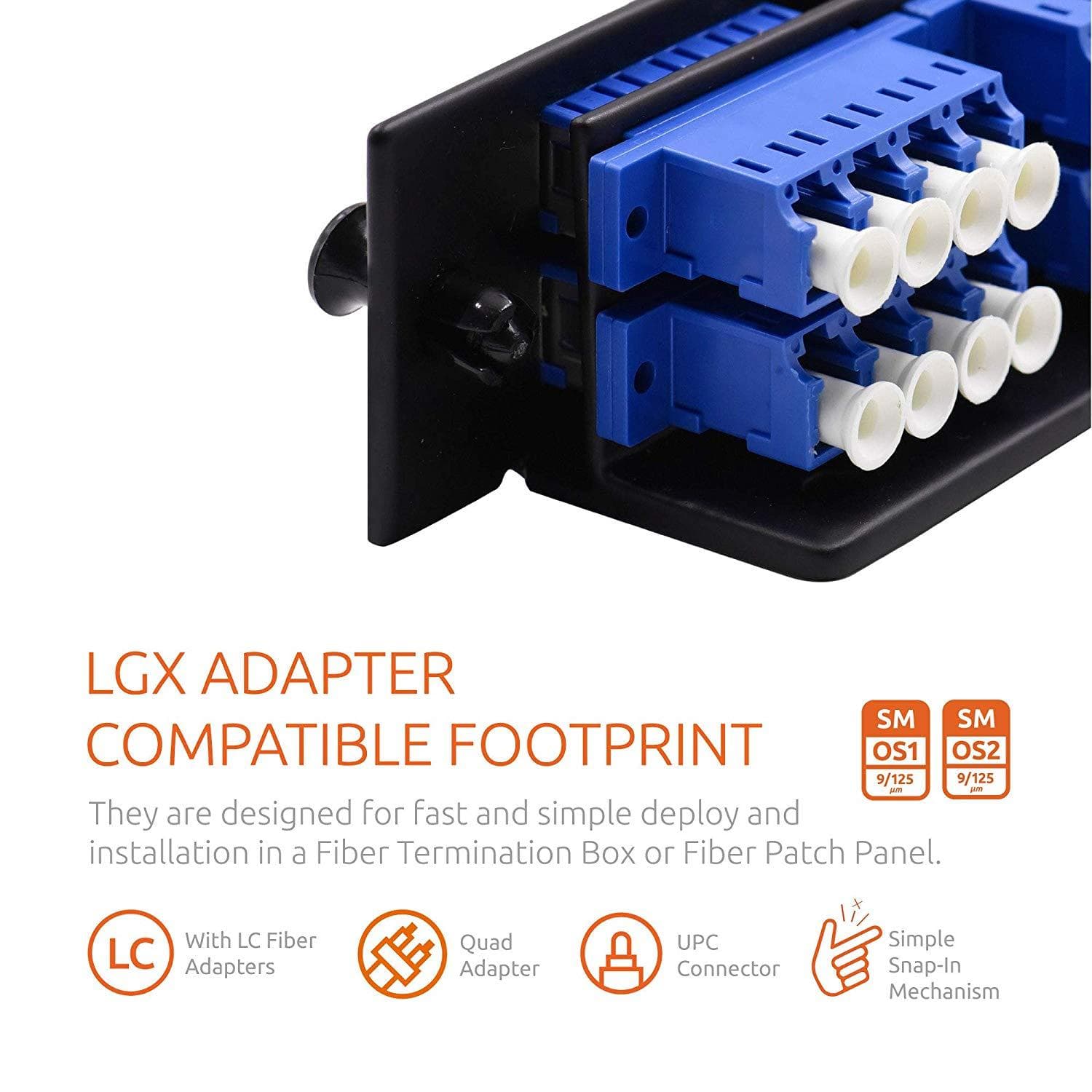Fiber LGX Adapter for Fiber Patch Panel (LGX Footprint) - Beyondtech