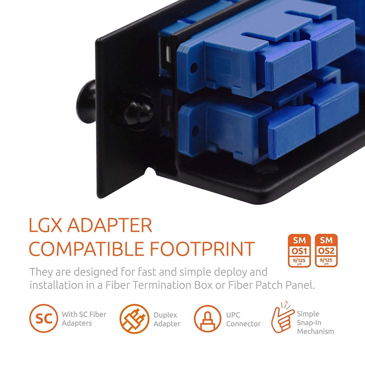 Fiber LGX Adapter for Fiber Patch Panel (LGX Footprint) - Beyondtech