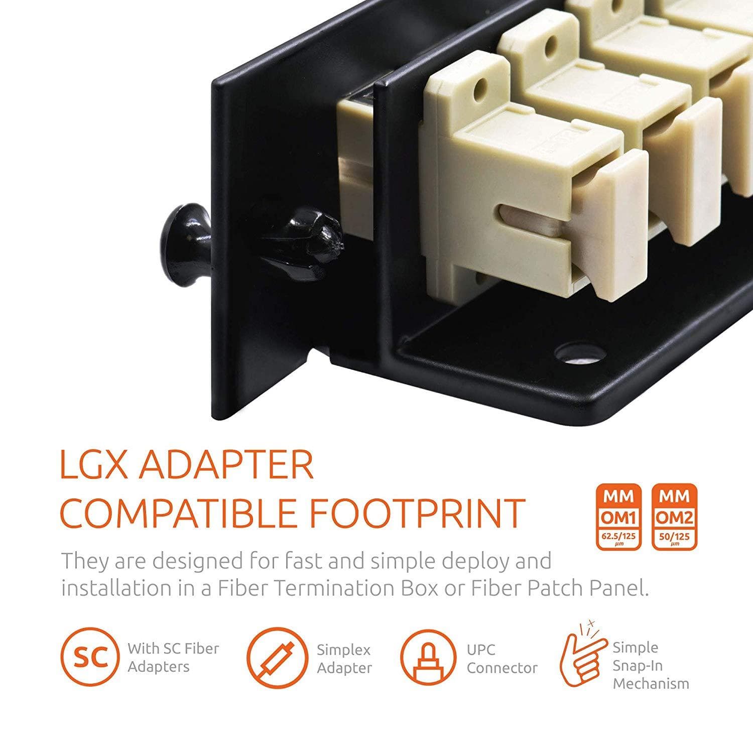 Fiber LGX Adapter for Fiber Patch Panel (LGX Footprint) - Beyondtech