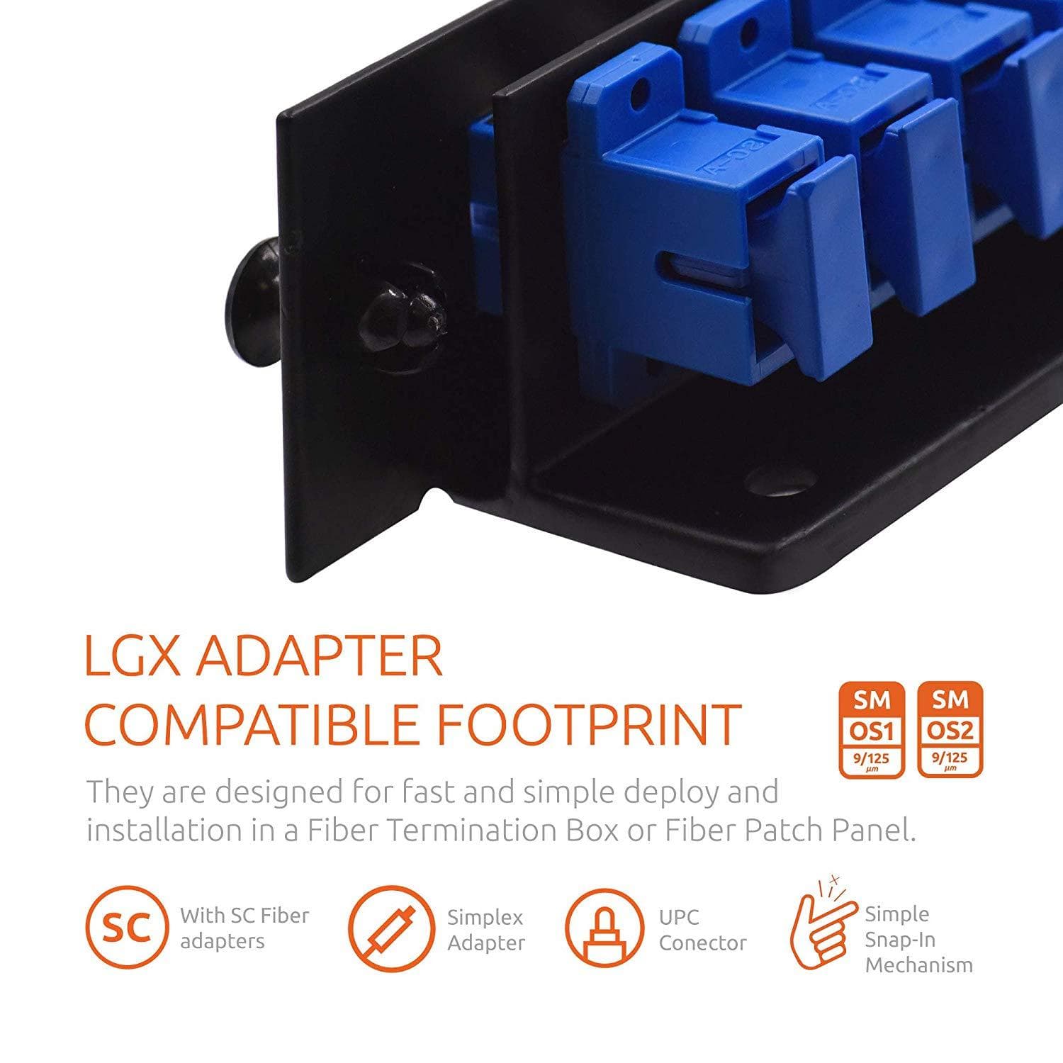 Fiber LGX Adapter for Fiber Patch Panel (LGX Footprint) - Beyondtech