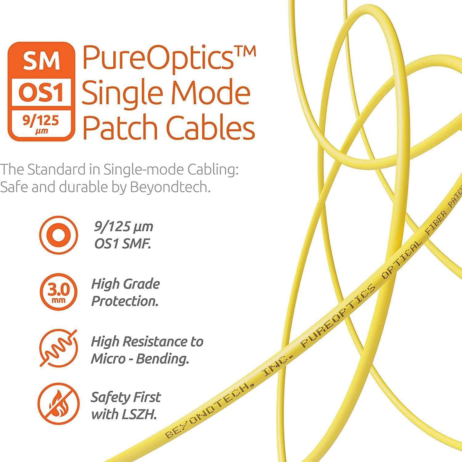 SC to LC APC/UPC OS1 Single Mode Simplex Fiber Patch Cable Beyondtech